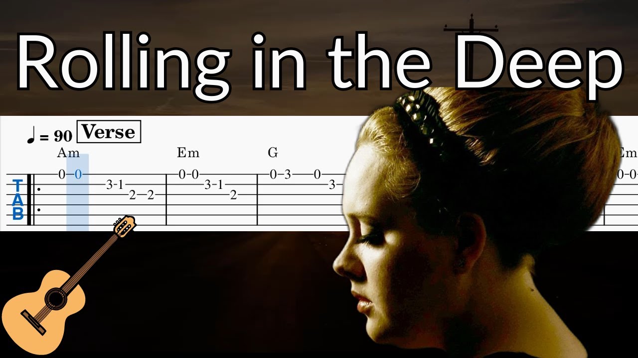 Rolling in the Deep - Guitar Solo Tab Easy - YouTube