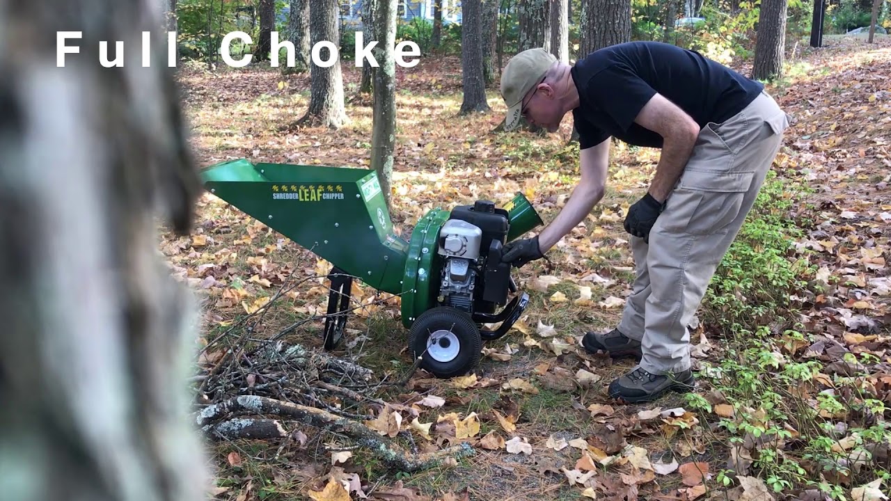 Starting the Mighty Mac Chipper Shredder 249cc - YouTube