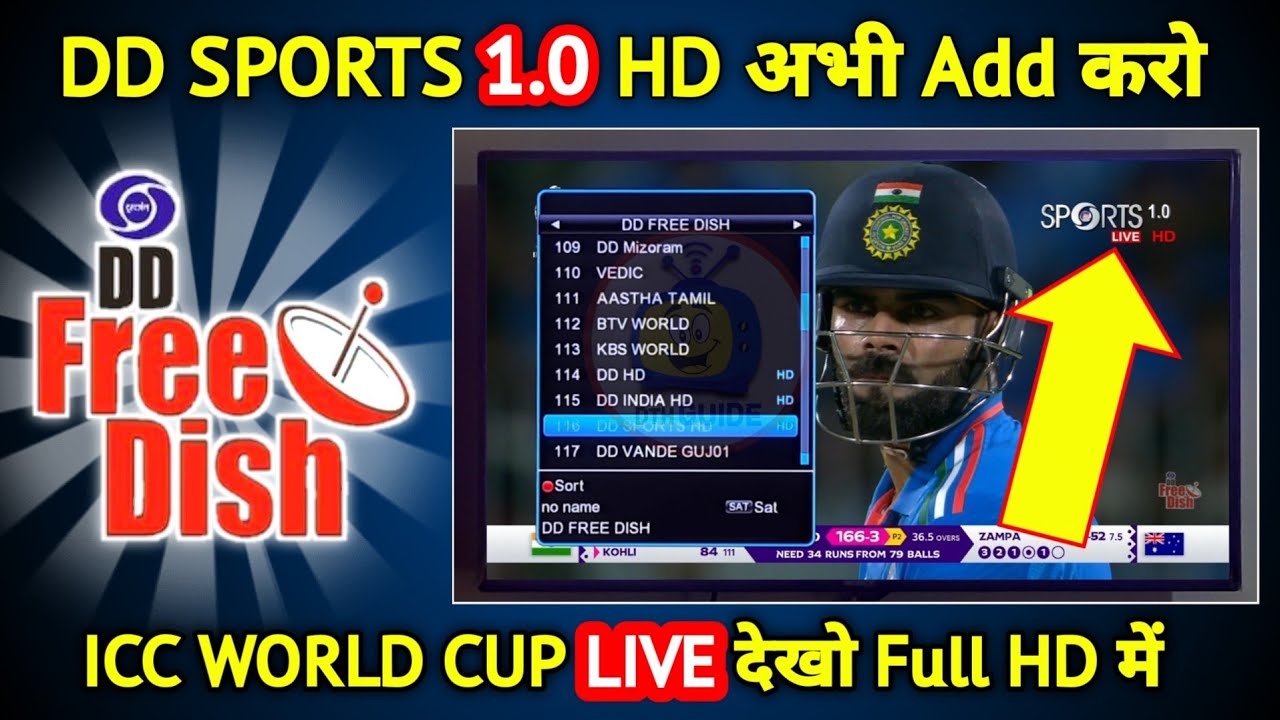 DD Sports HD on DD Free Dish | IND vs NZ | dd sports free dish ...