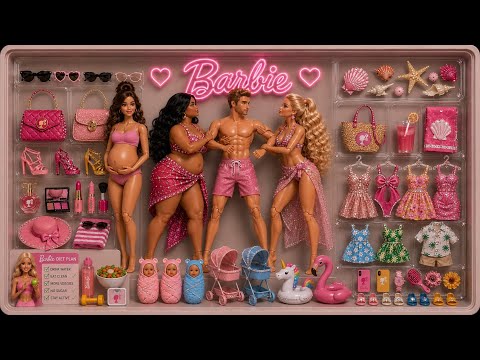 12: Minutes Satisfying with Unboxing Barbie Princess Pink Kitchen,Rock BedPlay Set Review Toy | ASMR