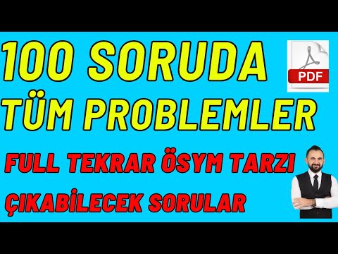 2025 TYT Problemler FULL TEKRAR 100 SORUDA + PDF | Problemler Konu ÖZETLİ #tyt #tytmatematik