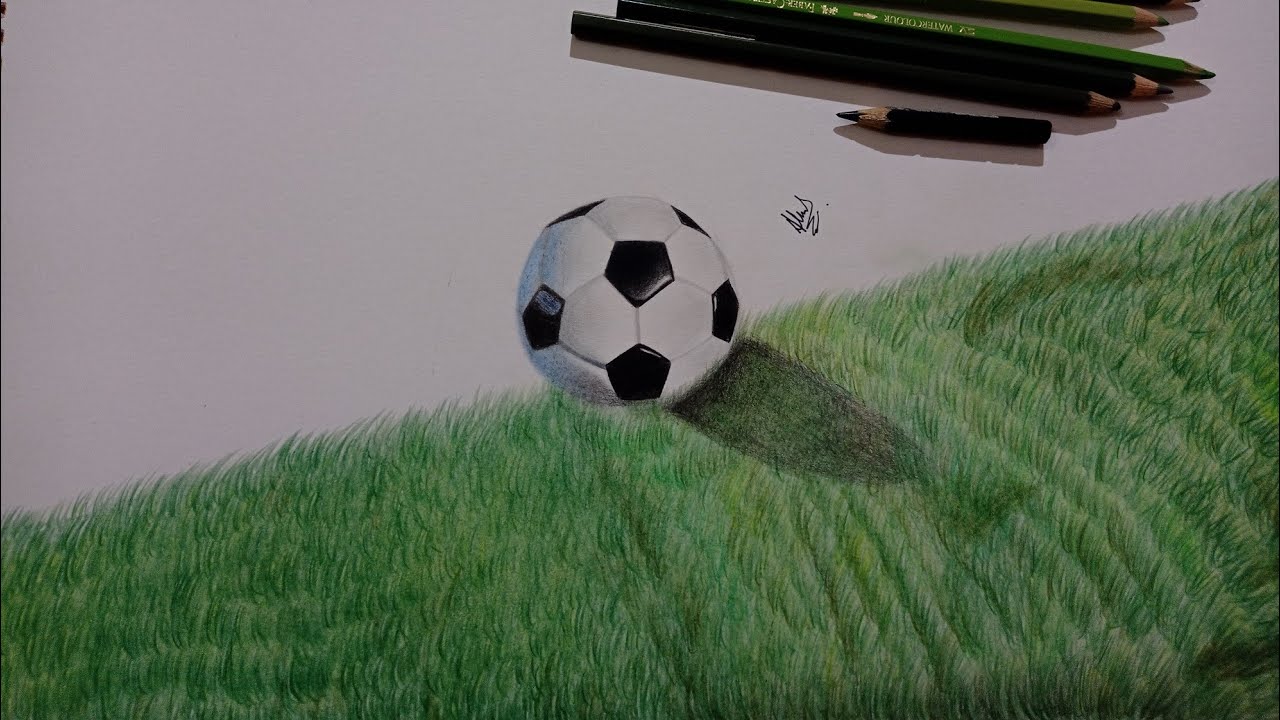 Drawing Realistic Football | Realistic Drawing | 3d drawing - YouTube