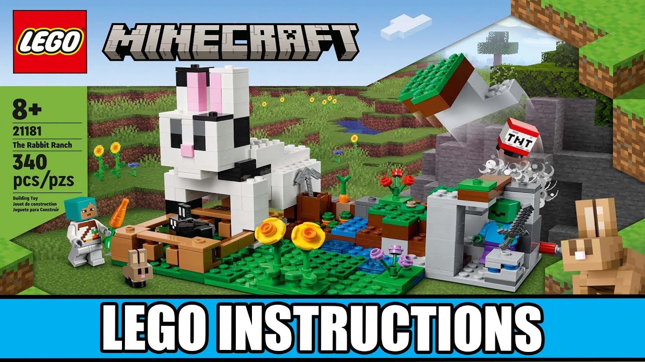 LEGO Instructions | Minecraft | 21181 | The Rabbit Ranch - YouTube