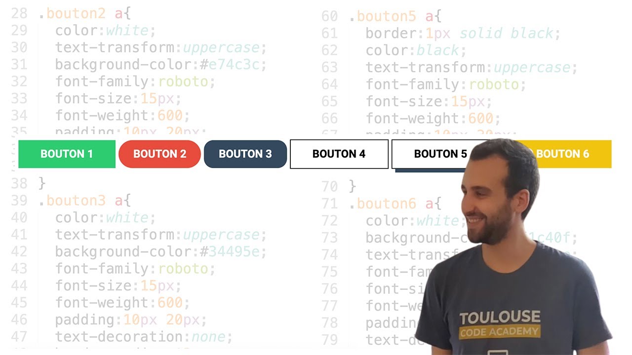 Comment créer de magnifiques boutons en HTML et CSS (6 exemples) - YouTube