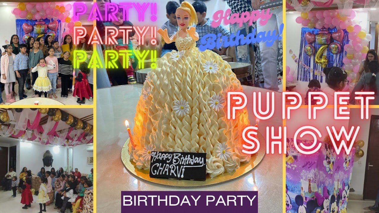 Charvi's Birthday Party | Puppet Show | kids party | Lion & Panda ...