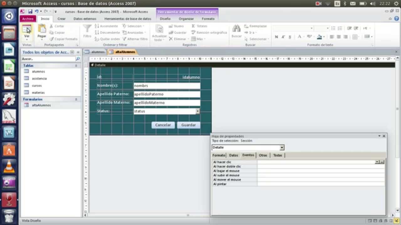 MS Access Formulario de Entrada de Datos Paso 2 - YouTube