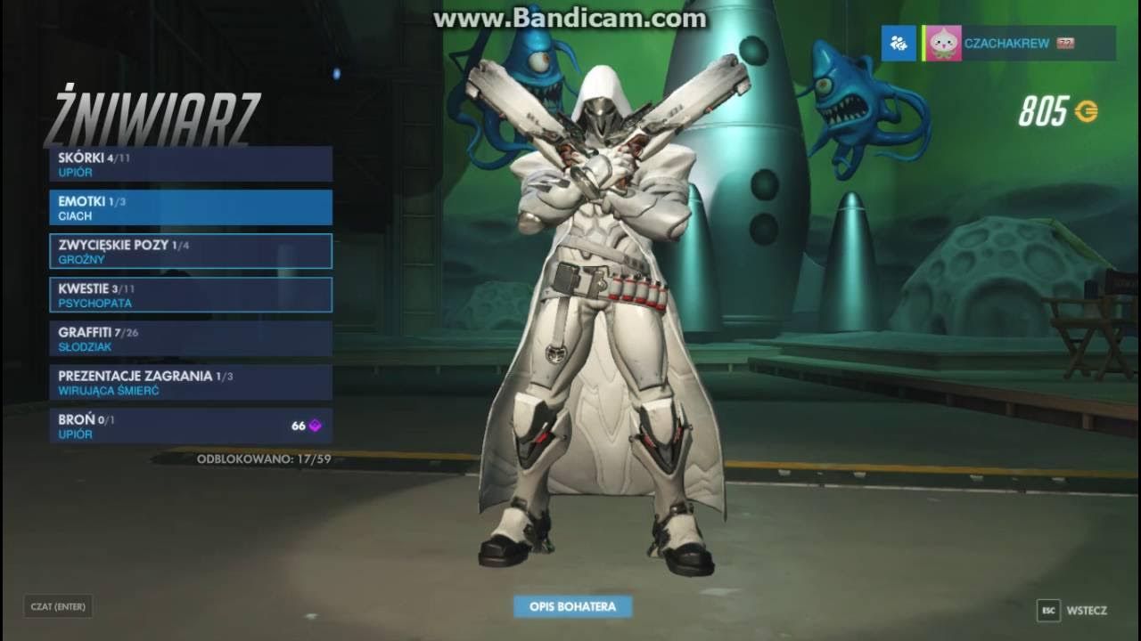 Overwatch Reaper Skins Emotes Highlight Intros Golden Gun Youtube