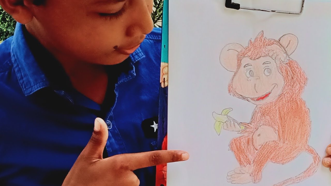 HOW TO DRAW A MONKEY WITH CRAYON'S || 2020 NEW ️ SUPPORT PLEASE #LIKE ...