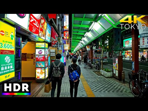 Tokyo Japan - Late Night City Walk | Relaxing Ambience【4K HDR】