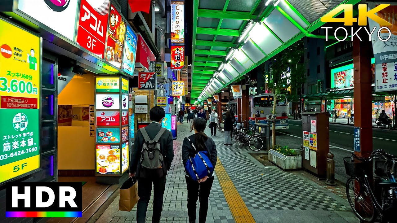 Tokyo Japan - Late Night City Walk | Relaxing Ambience【4K HDR】 - YouTube