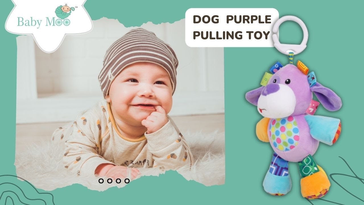 Baby Moo Dog Purple Pulling Toy - YouTube