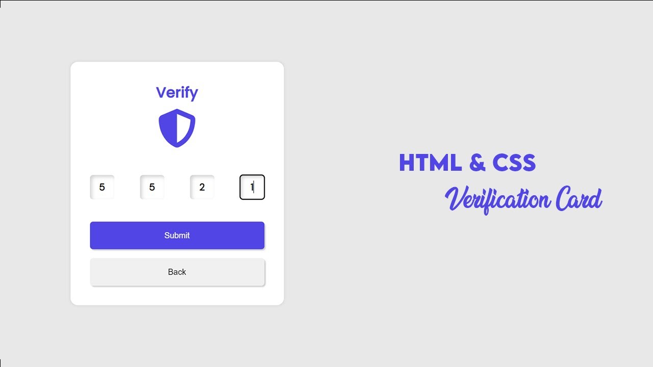 Create Verification Card Using Html And Css Cyper Coder Youtube 0516