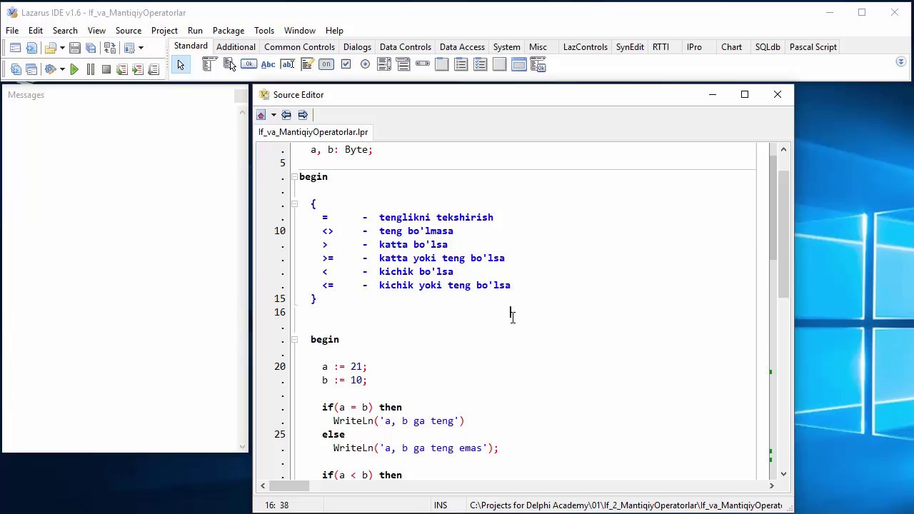 #5 Delphi Academy Video Darslari - Pascal Mantiqiy Operatorlar (Logical Operators) - YouTube