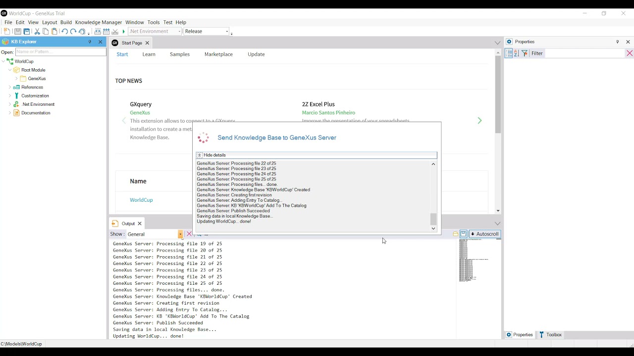 How to send a knowledge base to GeneXus Server - YouTube