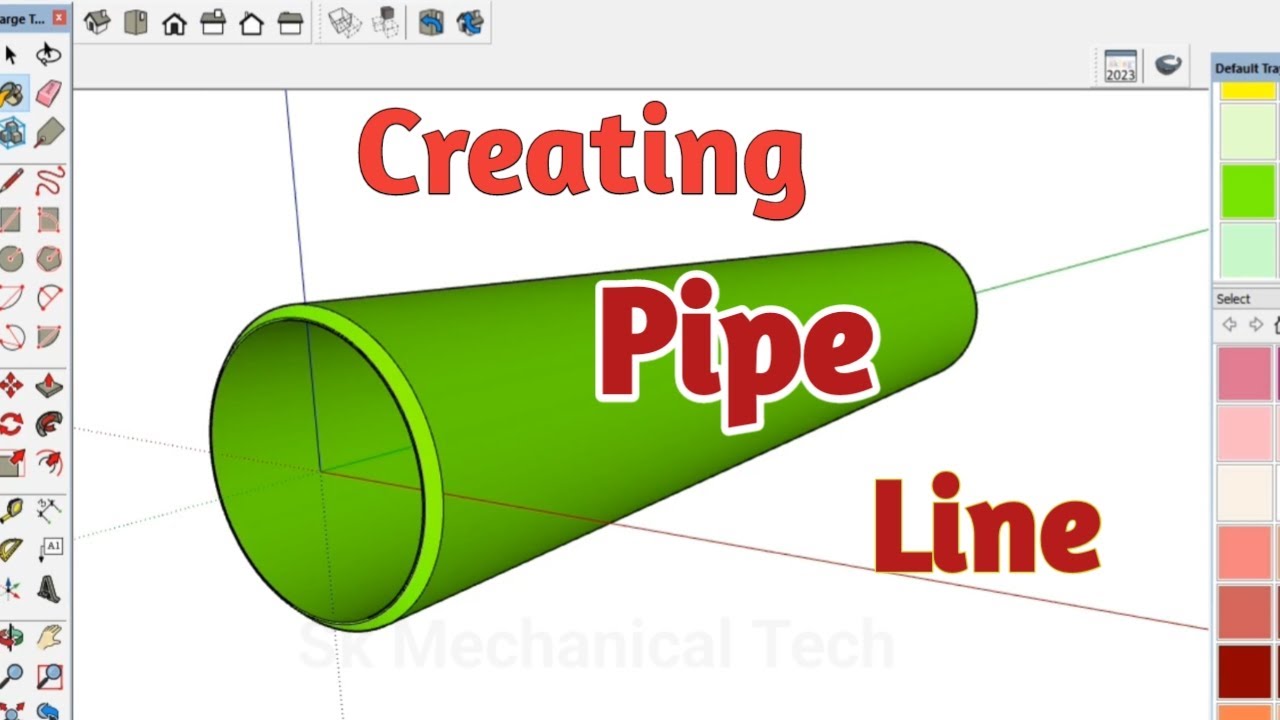 How to create pipe line in SketchUp - YouTube