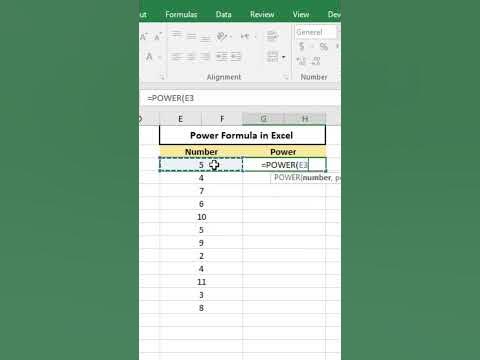 Power function in excel || power formula in excel #shorts #excel - YouTube