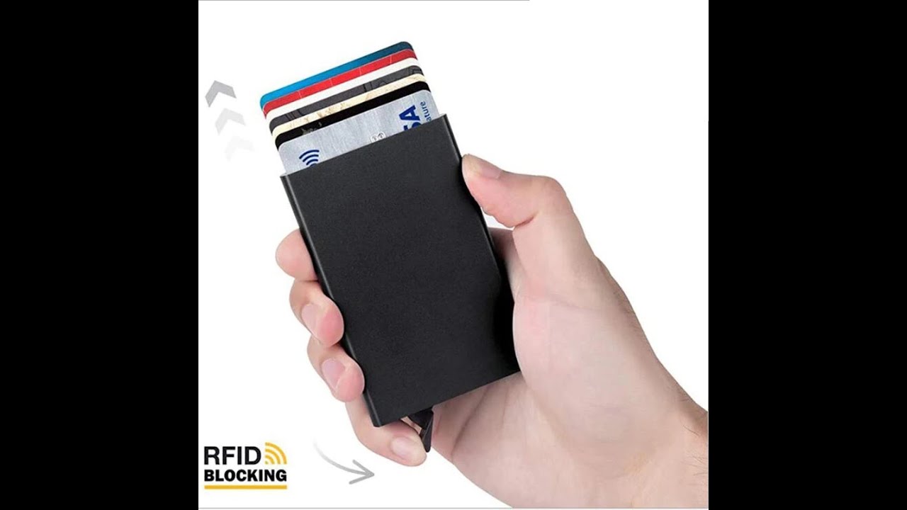 Tarjetero Billetera Antirrobo Aluminio Protección RFID - YouTube