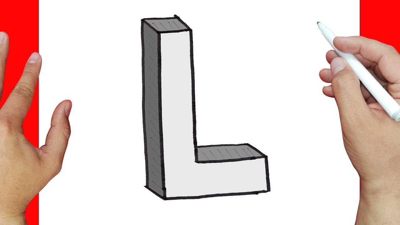 How to draw easily THE LETTER L IN 3D step by step - YouTube