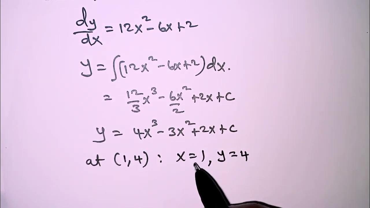 Equation of a curve given gradient function. - YouTube