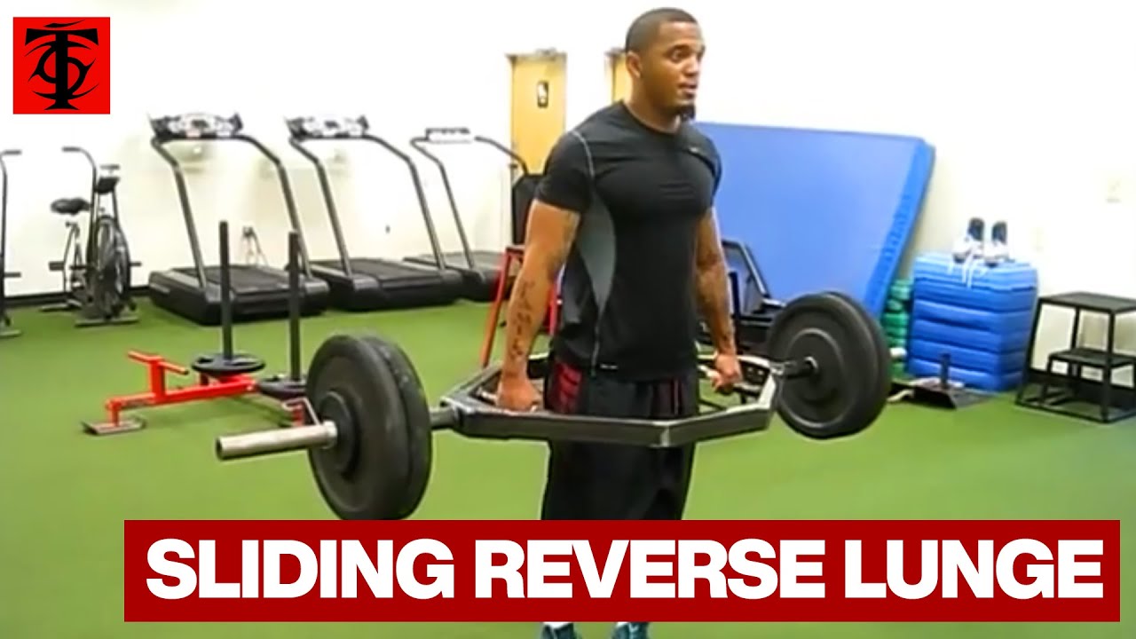 Trap Bar Sliding Reverse Lunges - YouTube