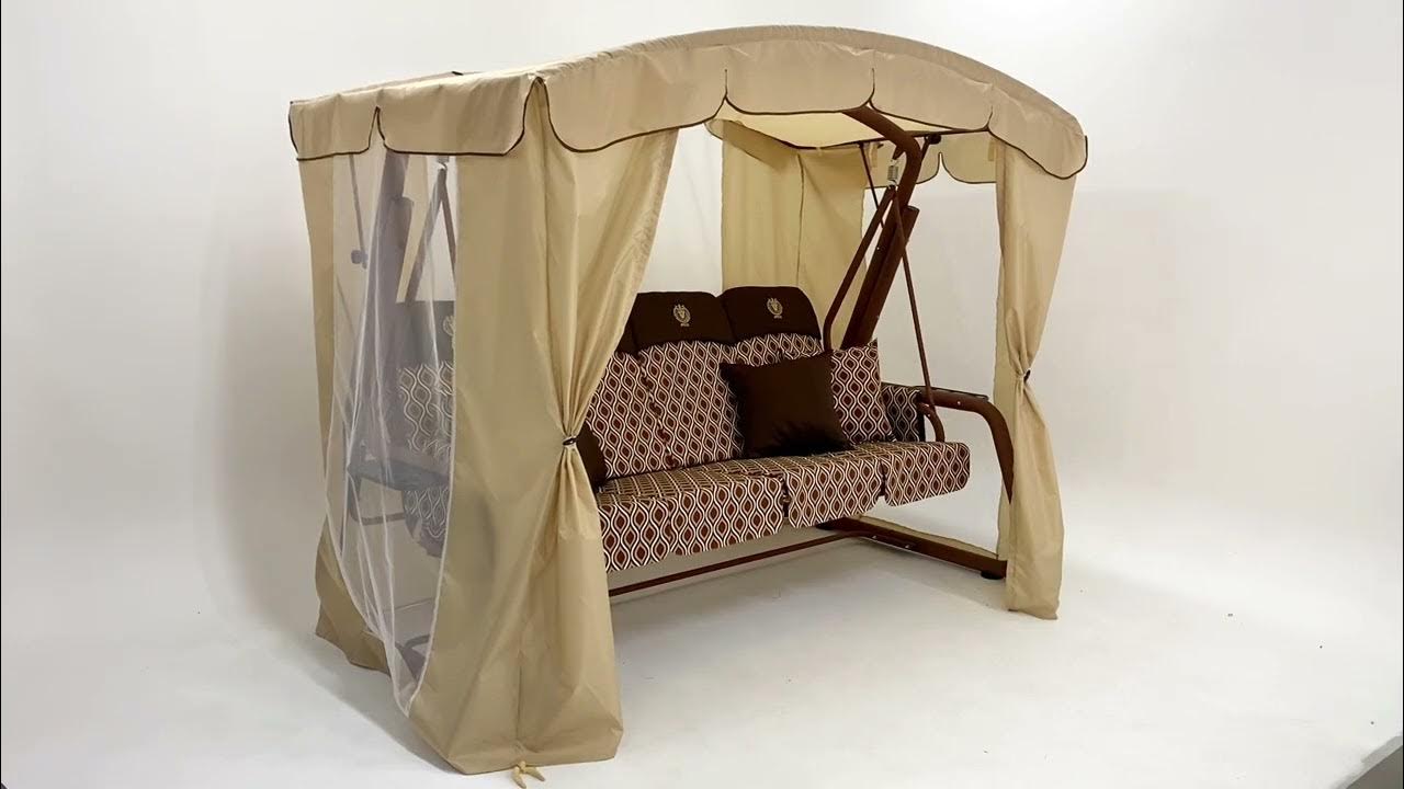 Качели садовые МОНАРХ бежевый - YouTube