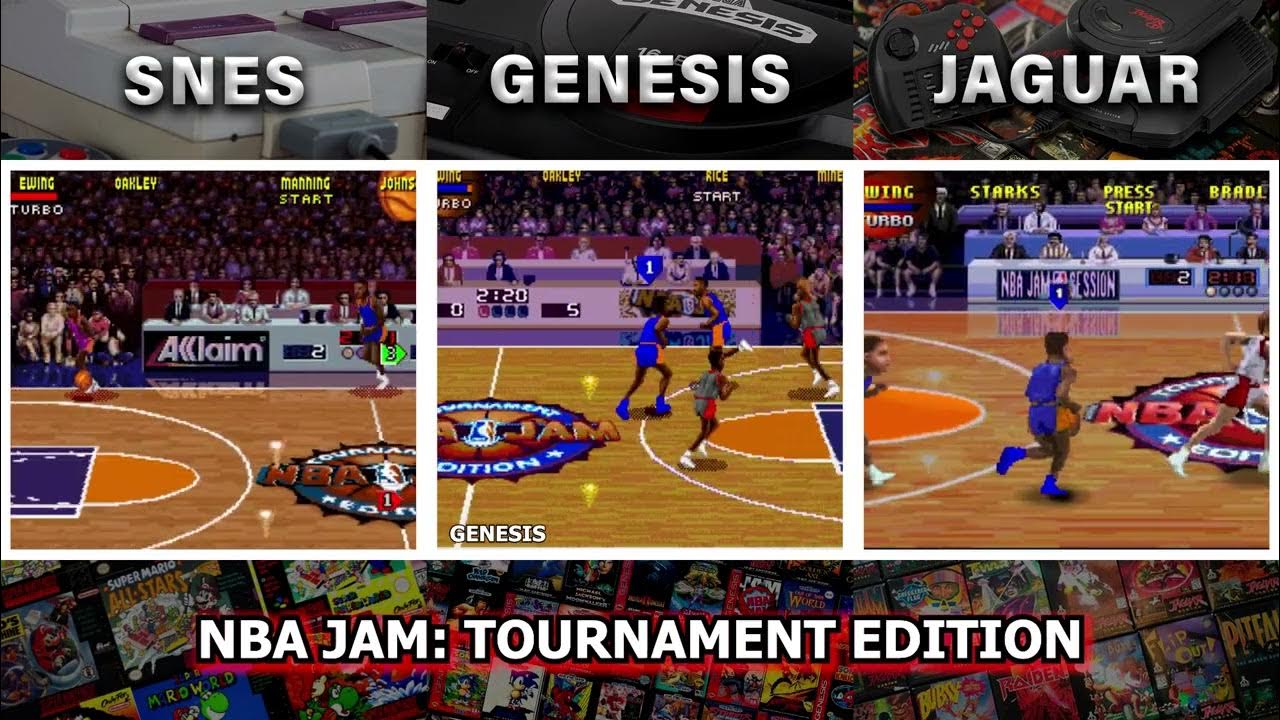 Super Nintendo vs Sega Genesis vs Atari Jaguar | NBA Jam: Tournament Edition - YouTube