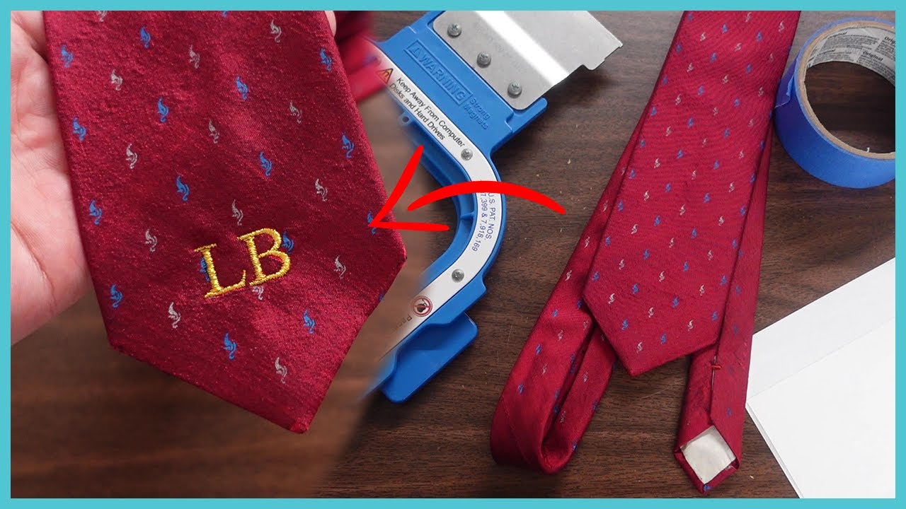 [Quick Demo] Custom Necktie Embroidery With Gold Thread - YouTube