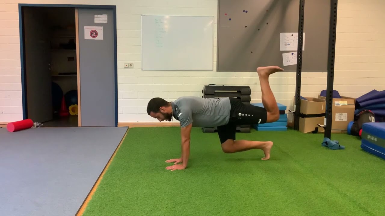 Bear Crawl Hip Extension - YouTube