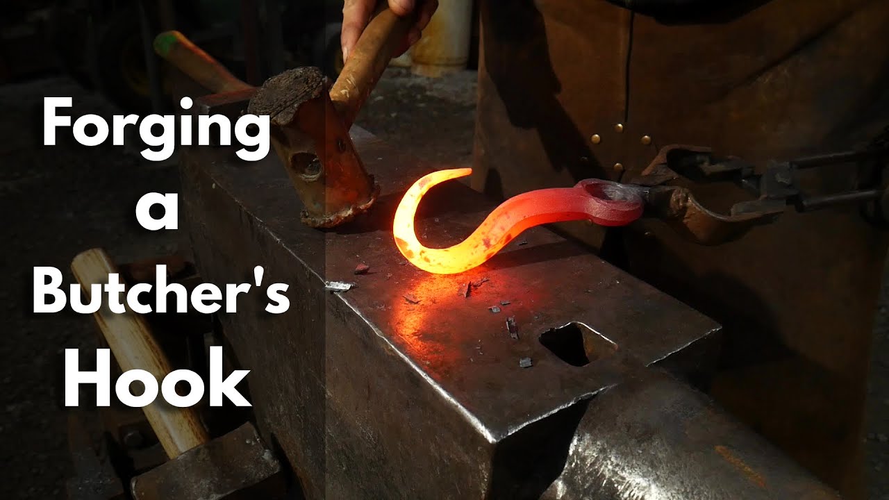 Forging a Butcher's Hook - YouTube