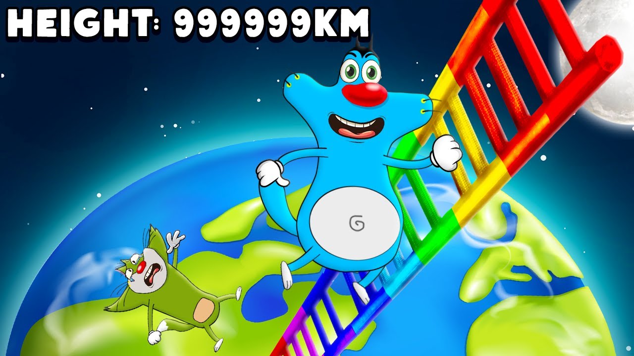 Roblox Oggy Climbed World's Longest Ladders With Jack | Rock Indian ...