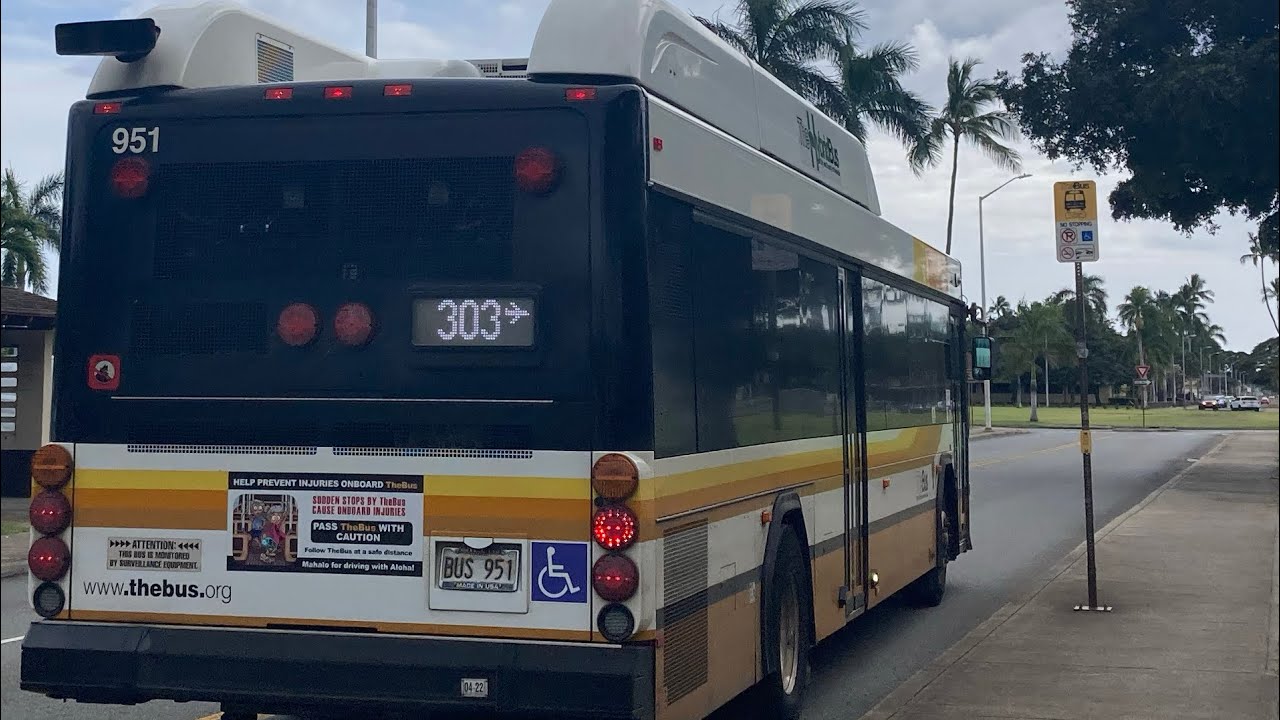 Honolulu TheBus Route 303 Airport- Hickam, Bus 951 (Part 2) - YouTube