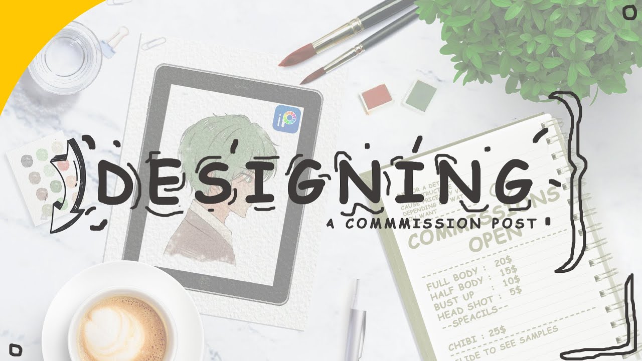 Designing A Commission Post for my Friend! - YouTube