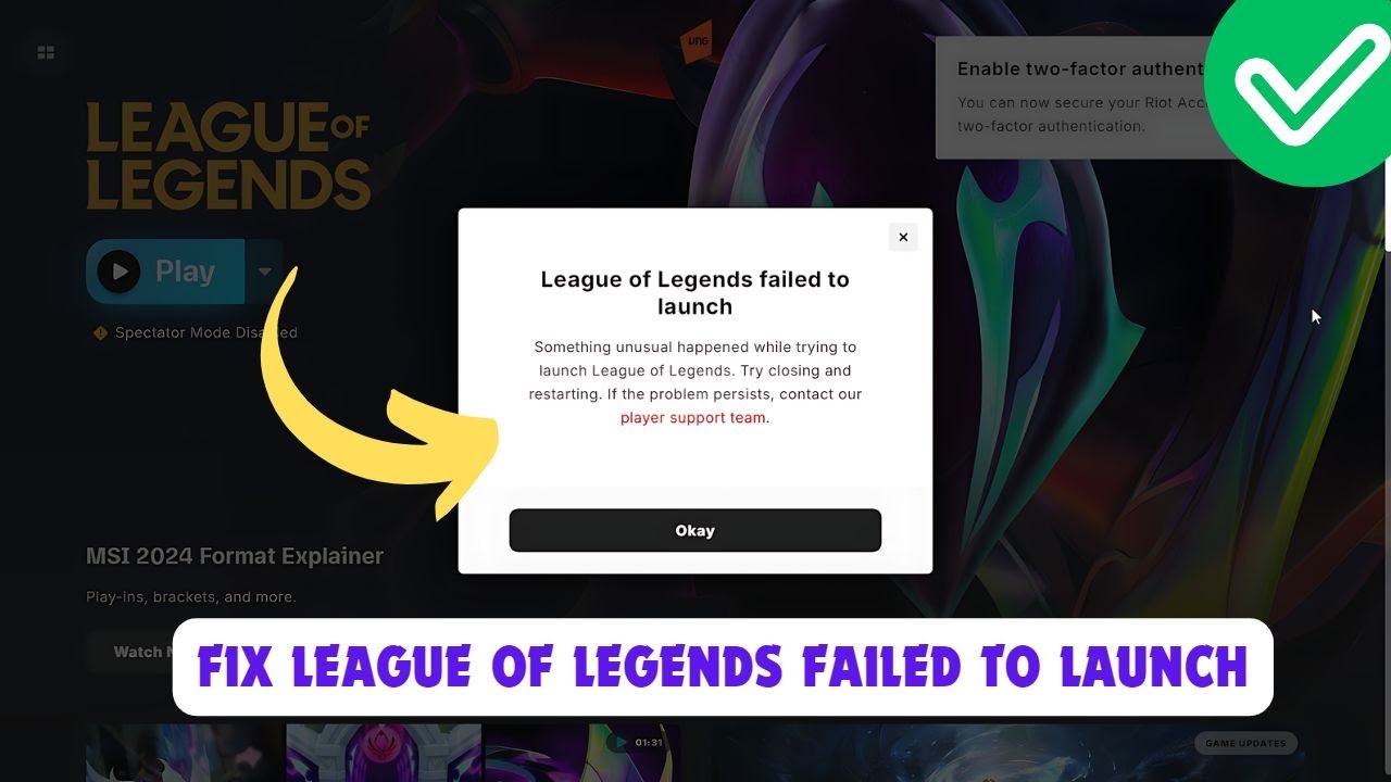 How To Fix League of Legends Failed To Launch Error After update - YouTube
