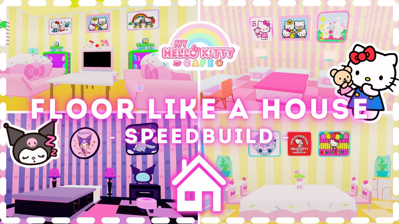 Building a FLOOR LIKE A HOUSE! - SPEEDBUILD - Hello kitty cafe - Roblox ...