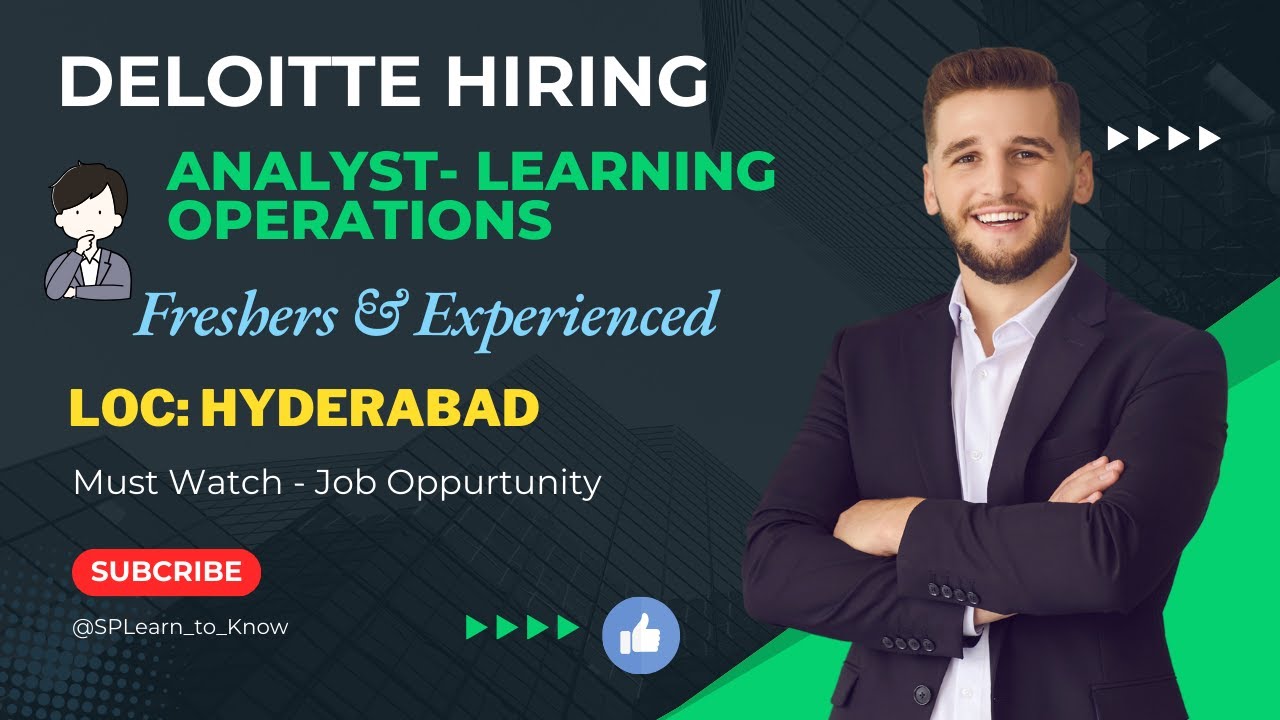 Deloitte Hiring 👀 || Analyst- Learning Ops 🤔 || Freshers & Experienced 💯 || #deloitte #job # ...