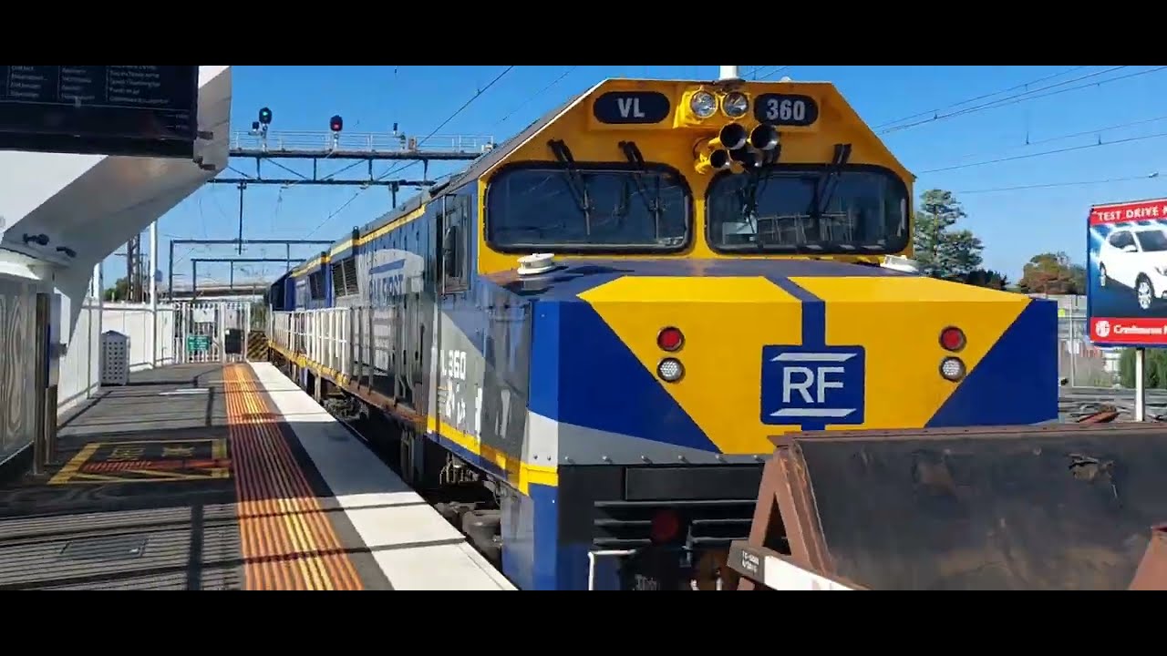 Freight train through Frankston Station in Australia. S3 E5. - YouTube