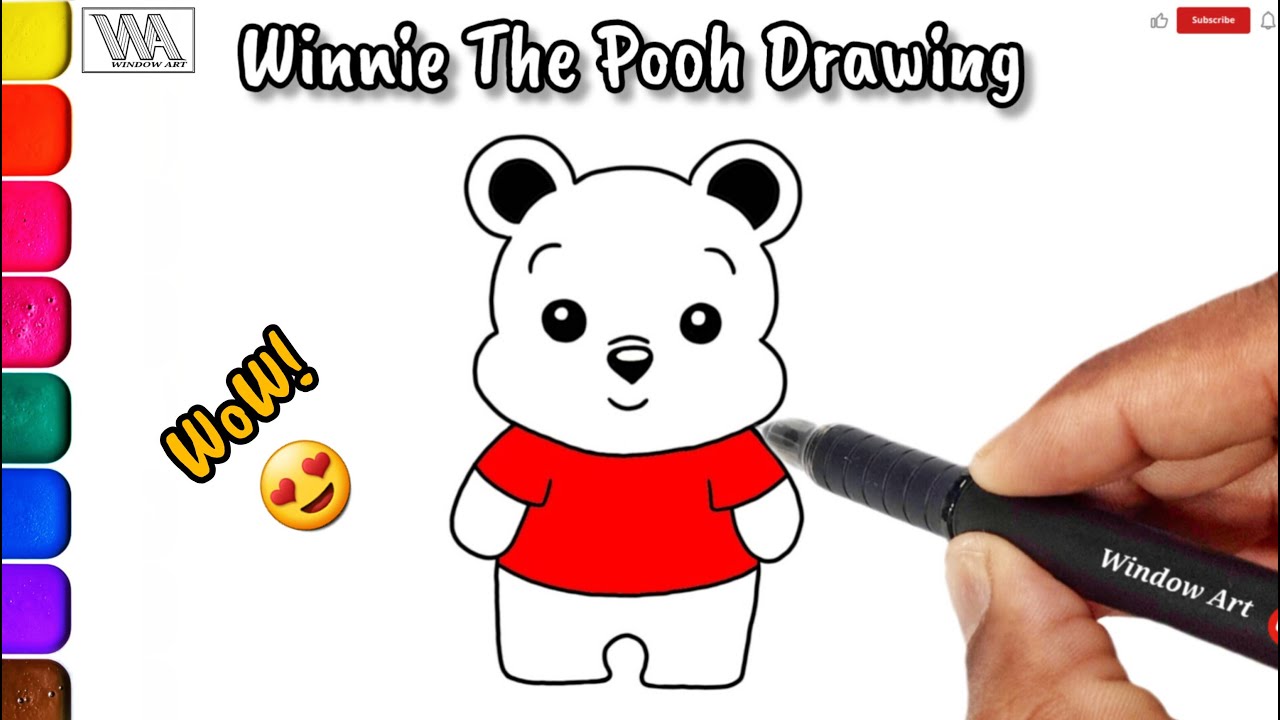 Easy Winnie the Pooh Drawing for Kids | Step-by-Step Tutorial | #kids # ...