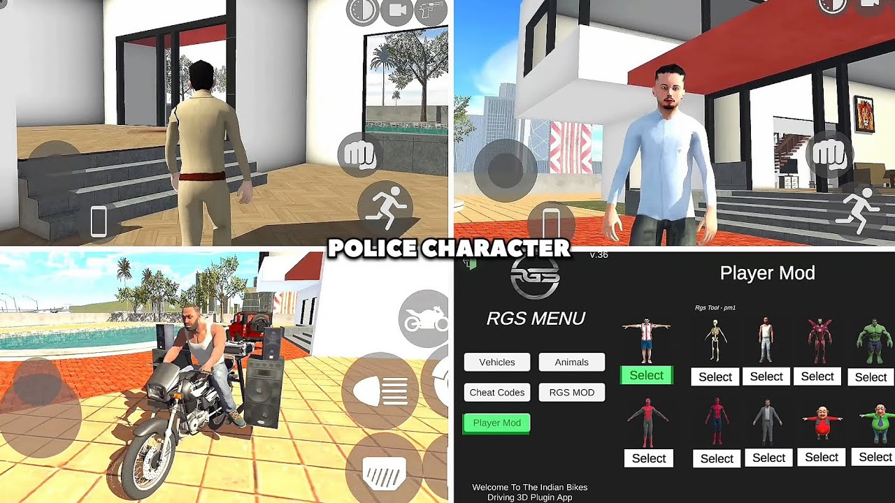I Playing Police Character In Indian bikes driving 3d | New Update Plugin App Change Player Code ...