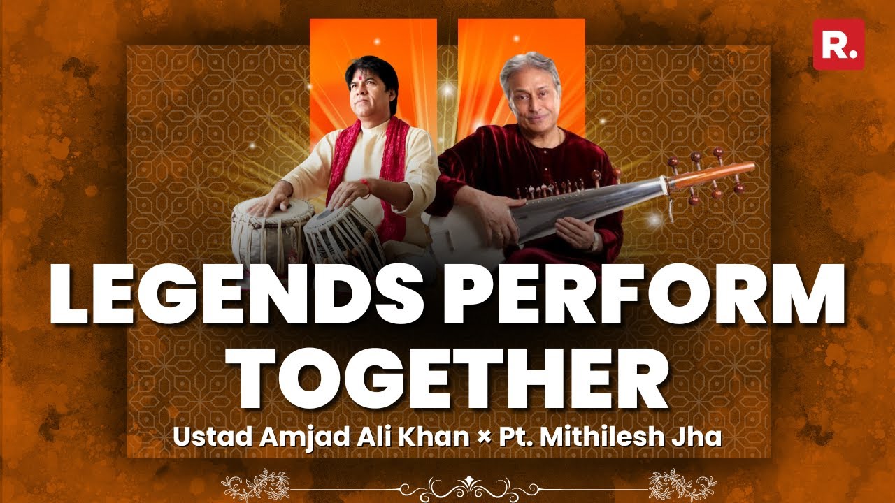 Pt. Mithilesh Jha Tabla Performance with Ustad Amjad Ali Khan | Vande Mataram | @RepublicBharat ...