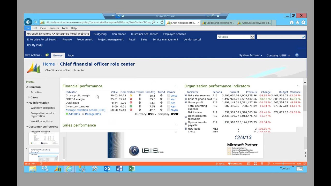 AX 2012 Role Center Interface Provides Everyone with BI - YouTube