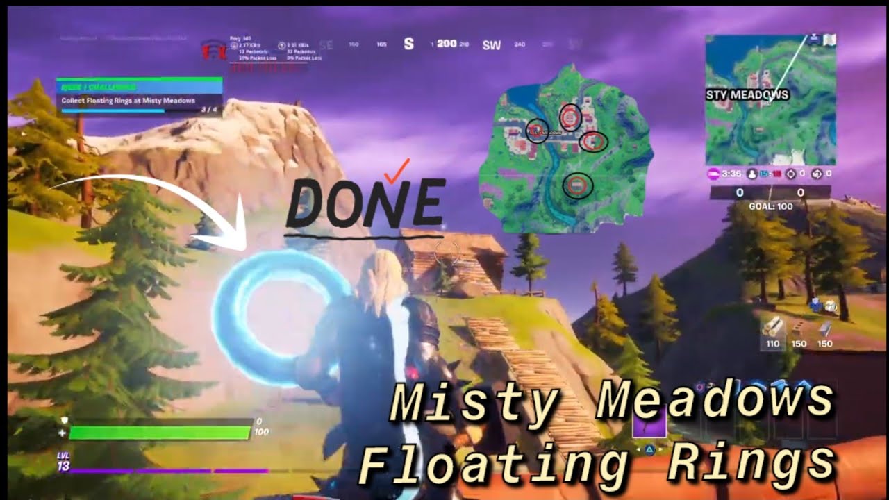 Collect Floating Rings At Misty Meadows Location - Fortnite Battle ...