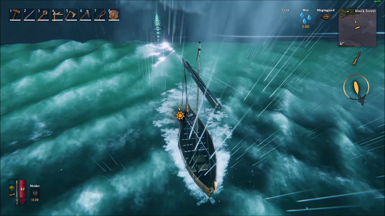 Sea Serpent attack in Storm/Fog in Valheim. - YouTube