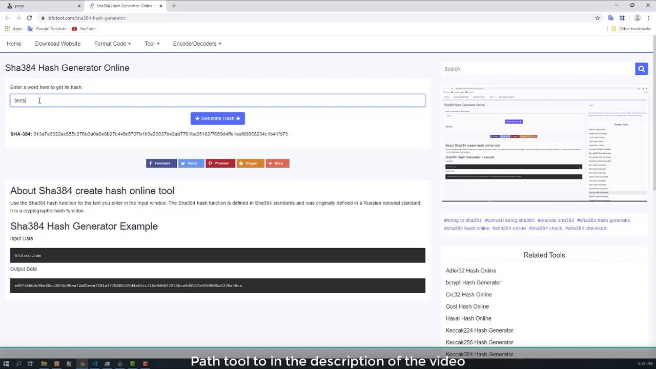 Sha384 Hash Generator Online - YouTube