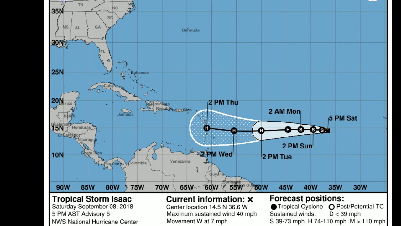 Tormenta tropical Isaac trayectoria actualizada boletin 5pm - YouTube