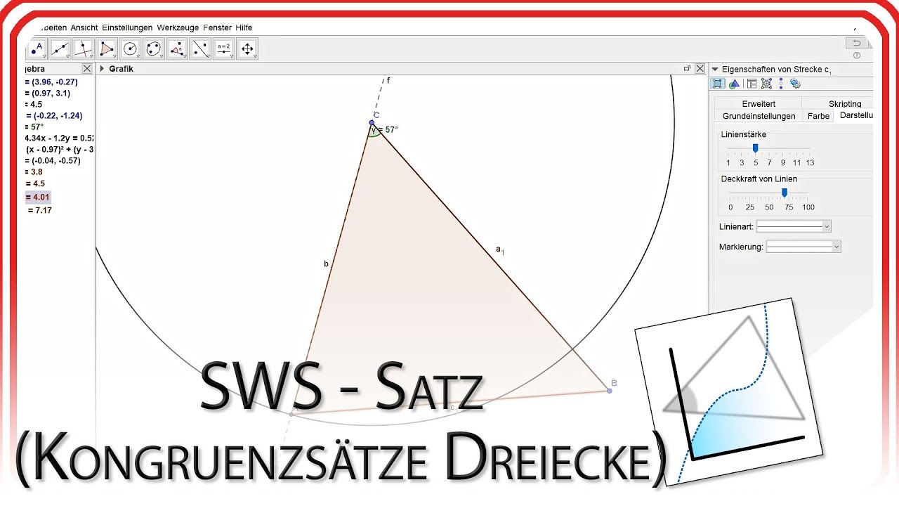 SWS - Satz (Kongruenzsätze Dreiecke) | GeoGebra EasyGoing - YouTube