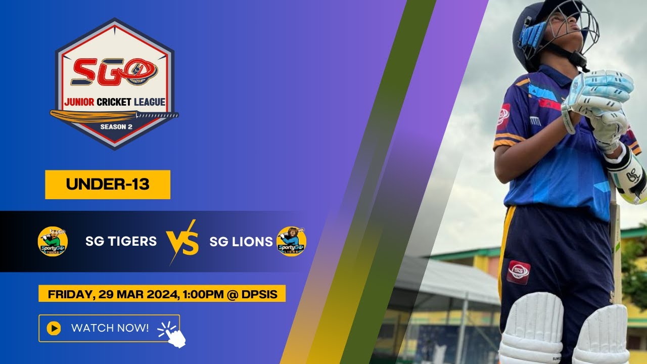 SG Junior League (S2) Under - 13: SG Lions vs SG Tigers - YouTube