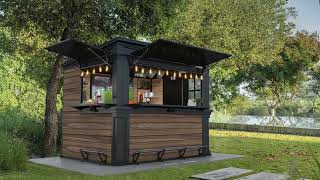 Keter Signature Outdoor Garden Bar | Walnut Look
