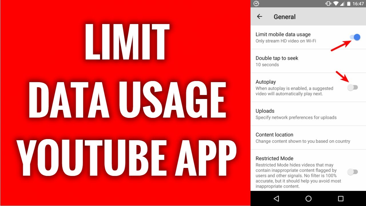 How To Limit Youtube Mobile Data Usage On Mobile Youtube
