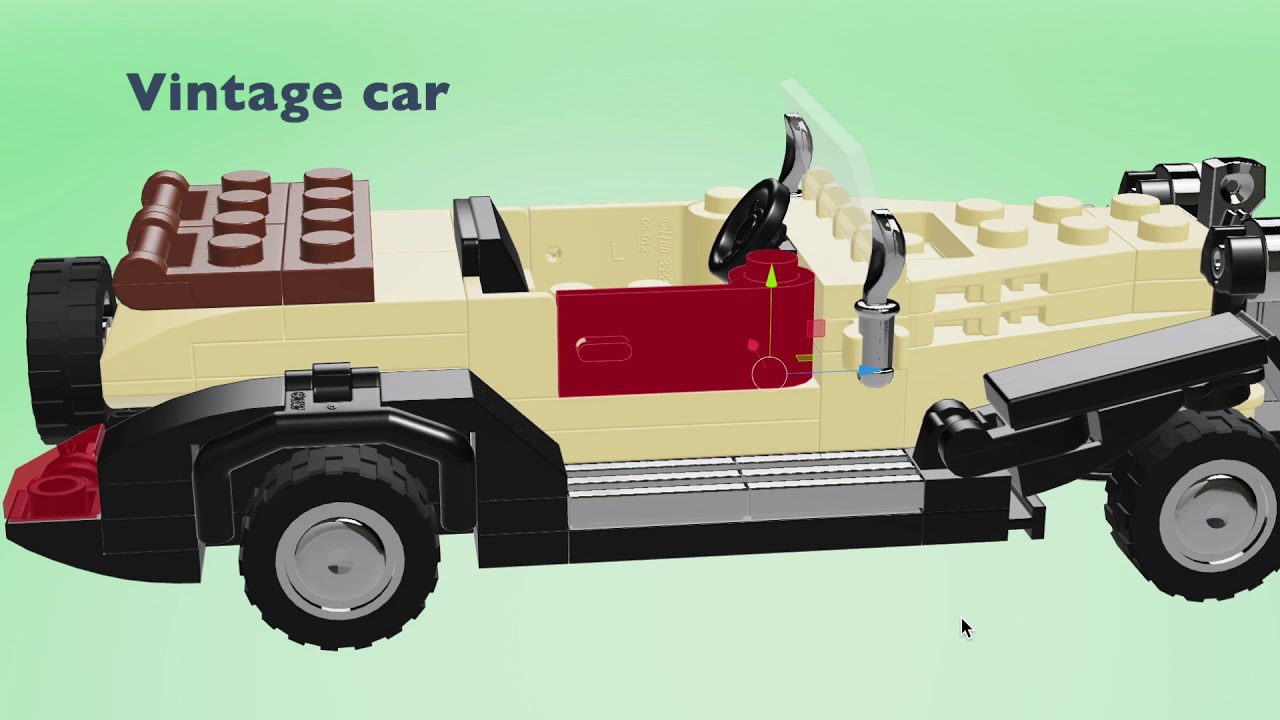 Vintage car Lego model from mecabricks - YouTube