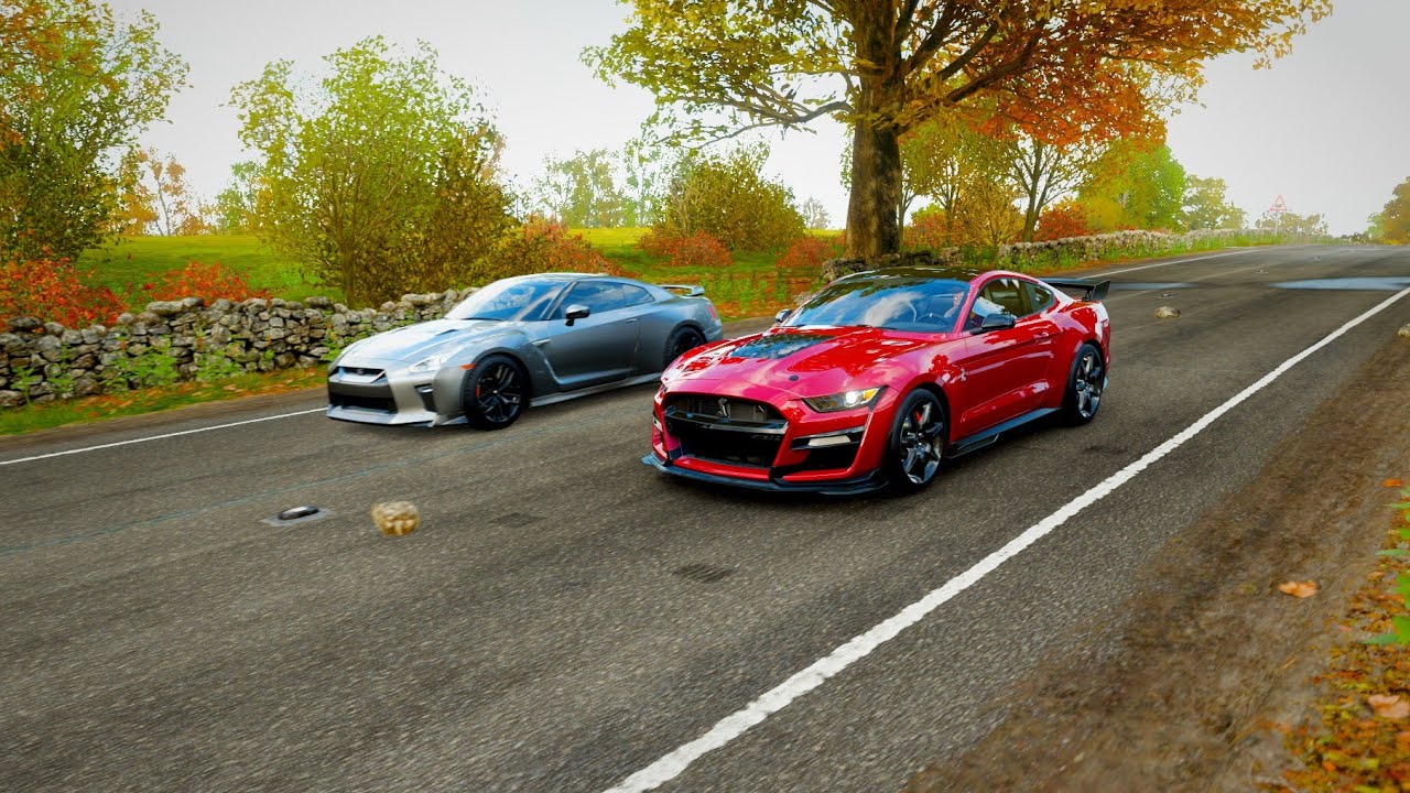FH4 Drag Race: Nissan GTR v.s 2020 Mustang GT500 - YouTube